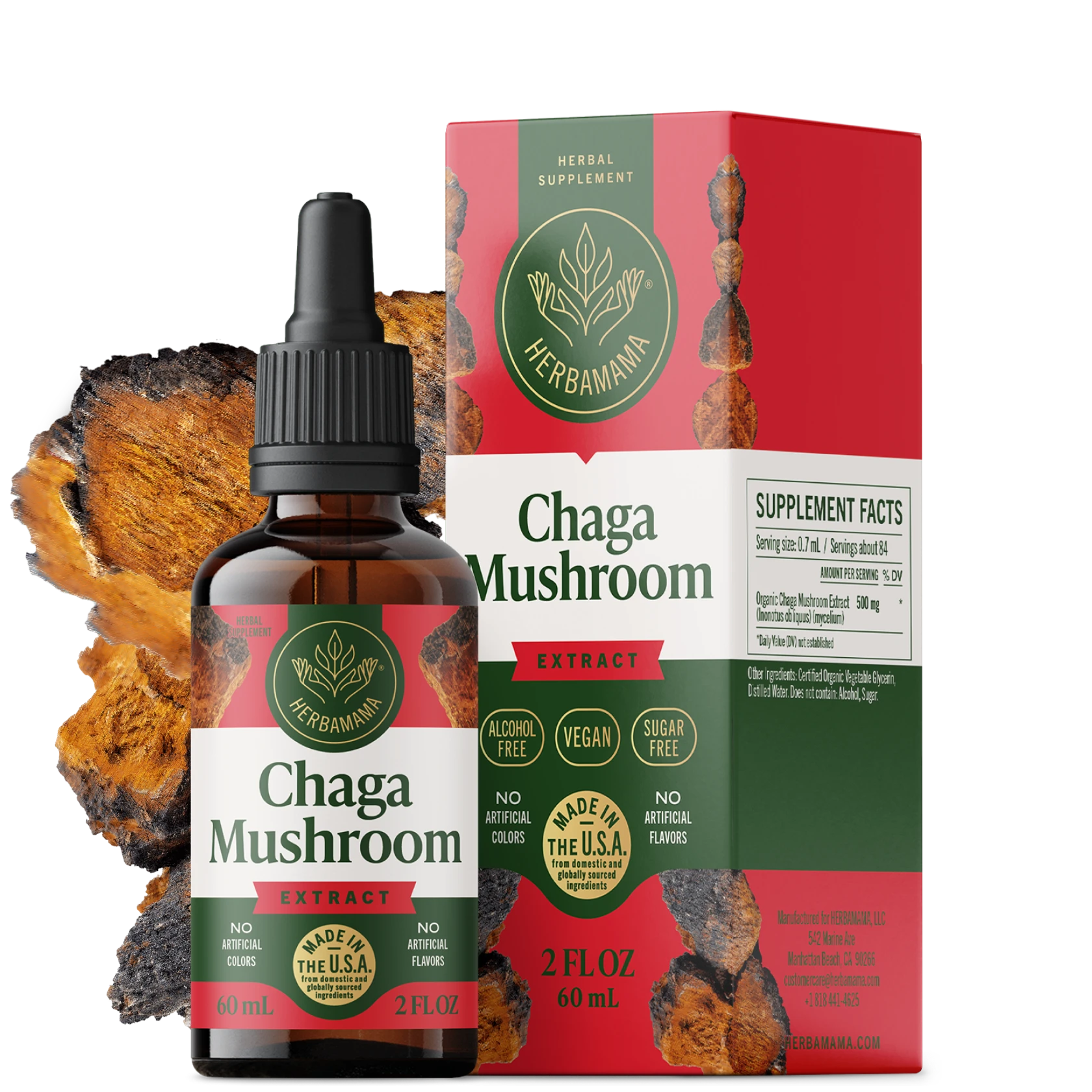 Chaga Mushroom Drops - 2 Fl. Oz. Bottle – Herbamama