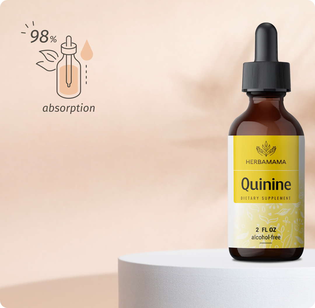Quinine Liquid Extract Supplement, 2 Fl. Oz Bottle | Herbamama