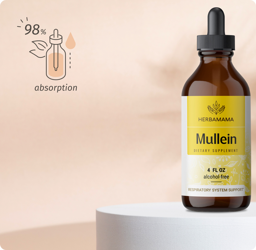 Mullein Leaf Extract Drops. Mullein Tincture, 4 Fl OZ | Herbamama
