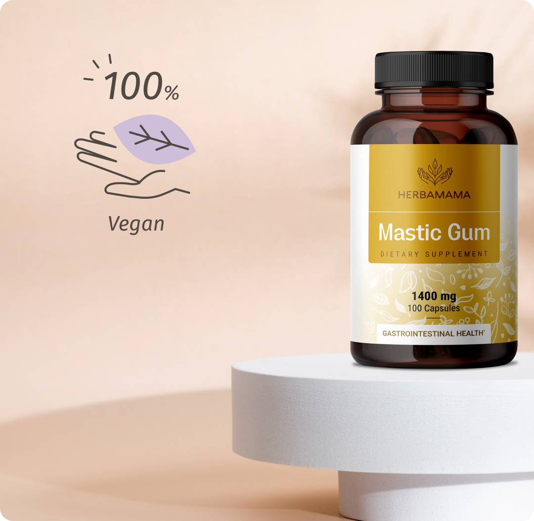 Buy Mastic Gum Supplement , 100 Capsules, 1400 Mg. | Herbamama