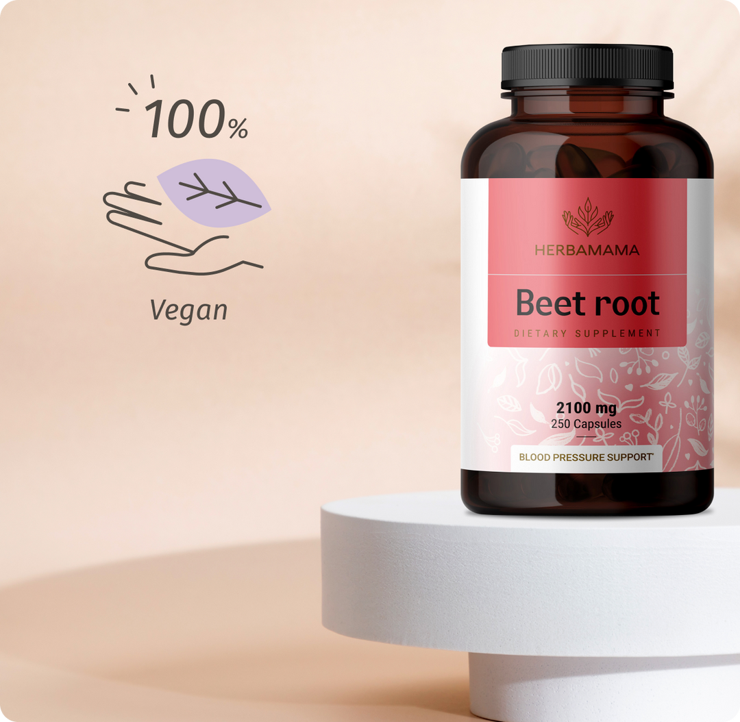 Buy Beet Root Supplement , 250 Capsules, 2100 Mg. | Herbamama