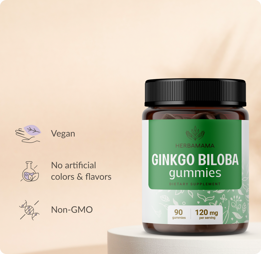 Ginkgo Biloba Gummies, 120 Mg. | Herbamama