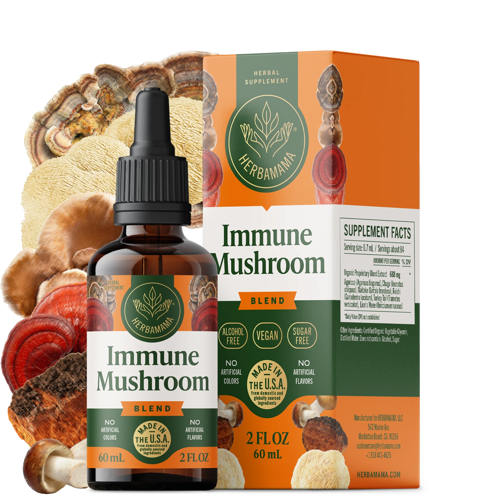 Immune Mushroom Drops - 2 Fl. Oz. Bottle – Herbamama
