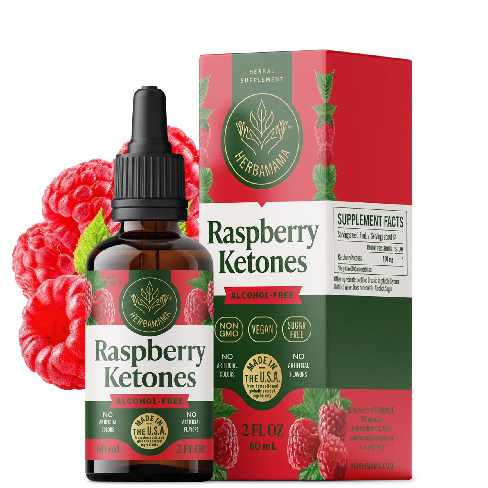 Raspberry Ketones Drops - 2 Fl. Oz. Bottle – Herbamama