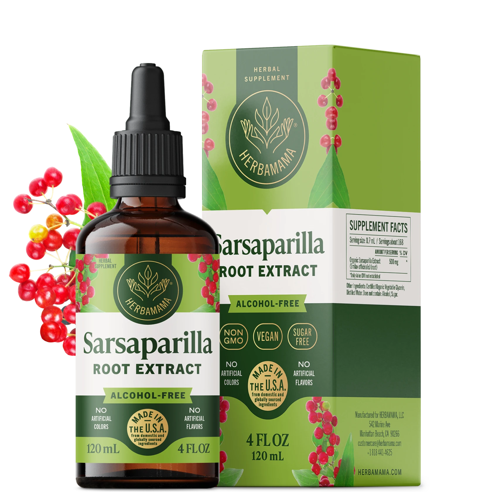 Sarsaparilla Root Extract Drops - 4 Fl. Oz. Bottle – Herbamama